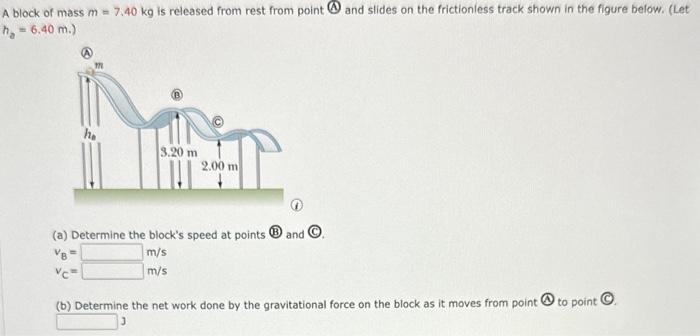 Solved A block of mass m=7.40 kg is released from rest from | Chegg.com