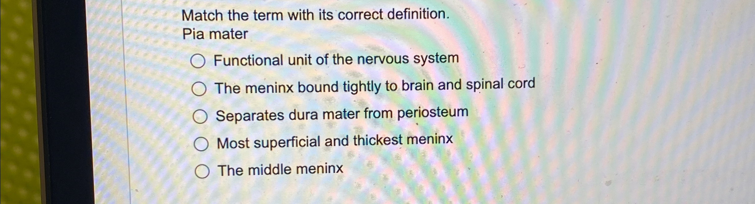 Solved Match the term with its correct definition.Pia | Chegg.com