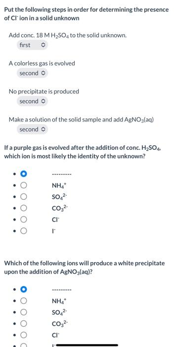 Solved Put the following steps in the correct order for | Chegg.com