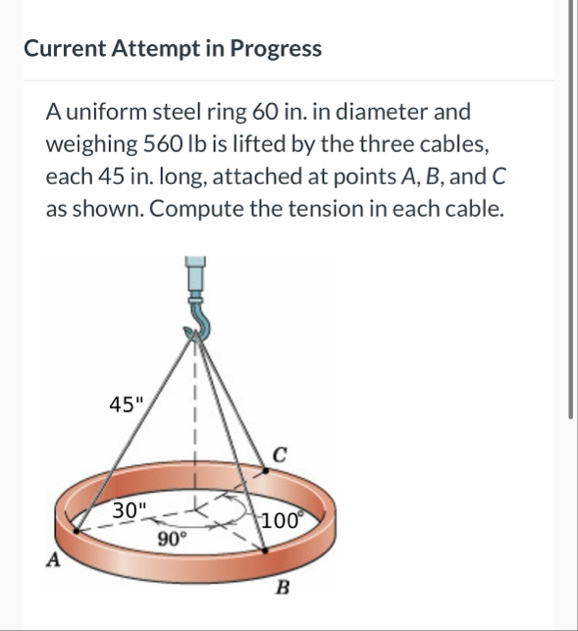 Solved Current Attempt in ProgressA uniform steel ring 60 | Chegg.com