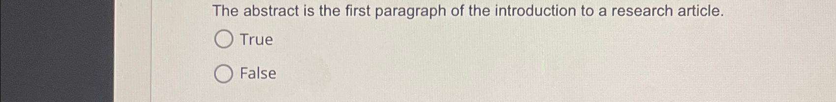 Solved The abstract is the first paragraph of the | Chegg.com