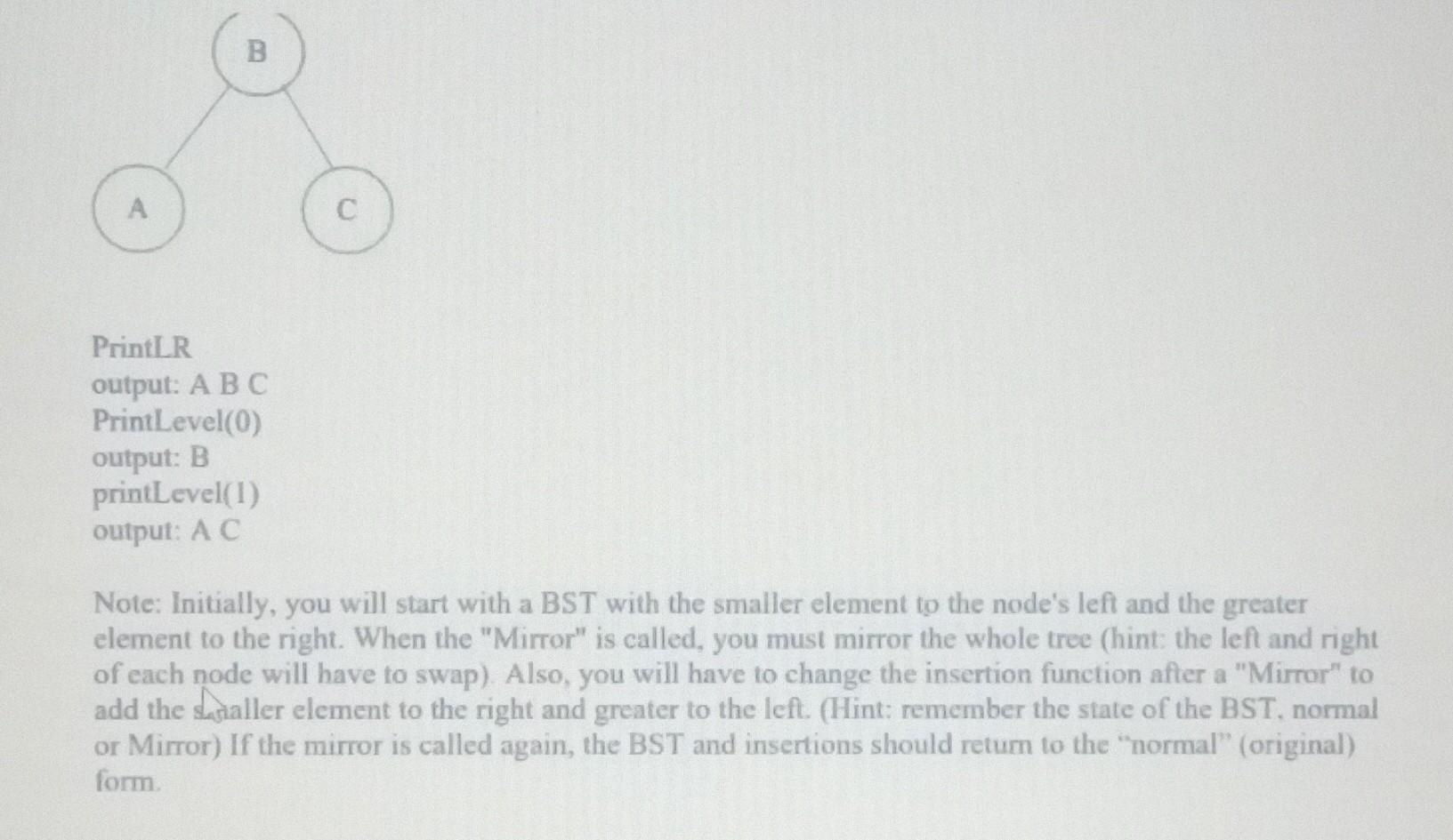 Solved (Hint: remember the state of the BST, normal or | Chegg.com