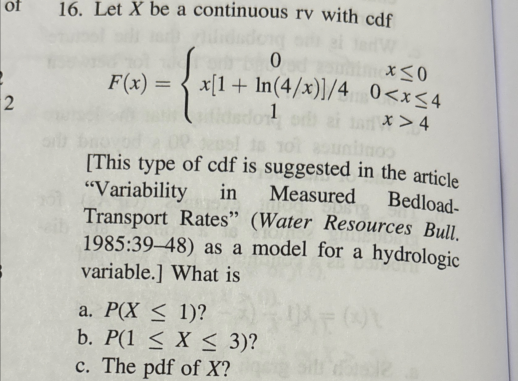 Solved of 16. ﻿Let x ﻿be a continuous rv with | Chegg.com