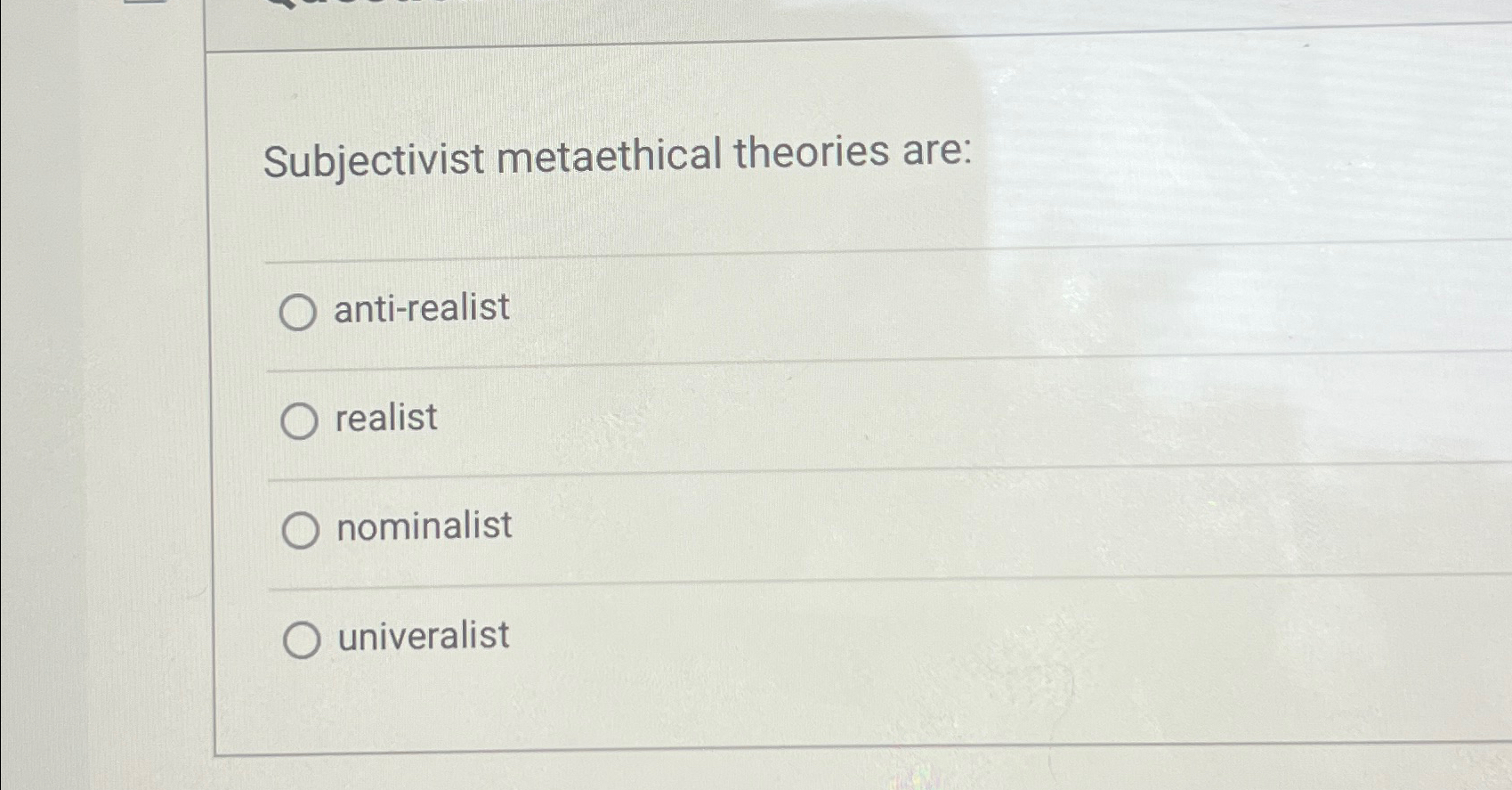 Solved Subjectivist metaethical theories | Chegg.com