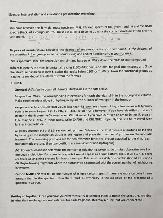 Solved Spectral interpretation and elucidation presentation | Chegg.com