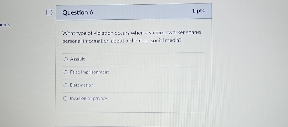 Solved Question 61 ptsWhat type of violation occurs when a | Chegg.com Solved Question 61 ptsWhat type of violation occurs when a | Chegg.com