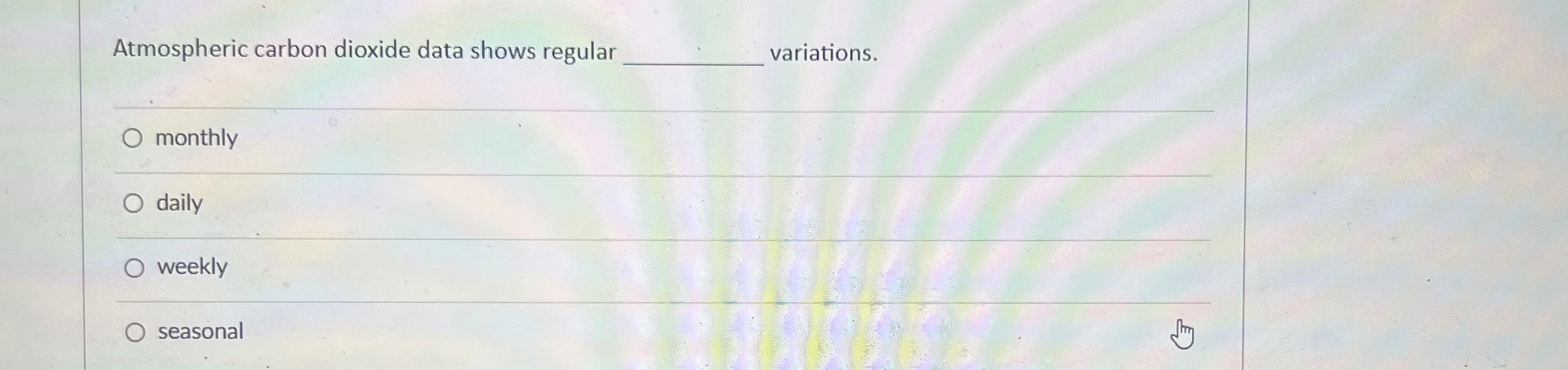 Solved Atmospheric carbon dioxide data shows | Chegg.com