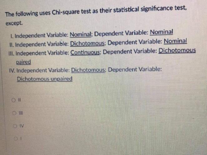 Solved The following uses Chi-square test as their | Chegg.com