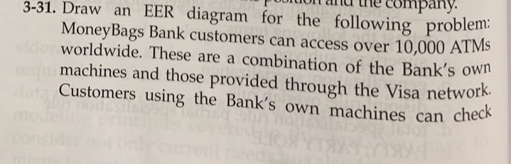 Solved PUOLUIT le company. 3-31. Draw an EER diagram for the | Chegg.com