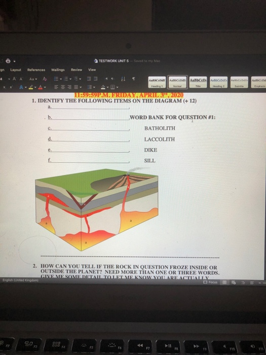 Solved TESTWORK UNIT 5 Saved to my Mac ign Layout References | Chegg.com