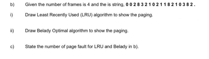 Solved operating systemi-Lru algorithnii-belady | Chegg.com