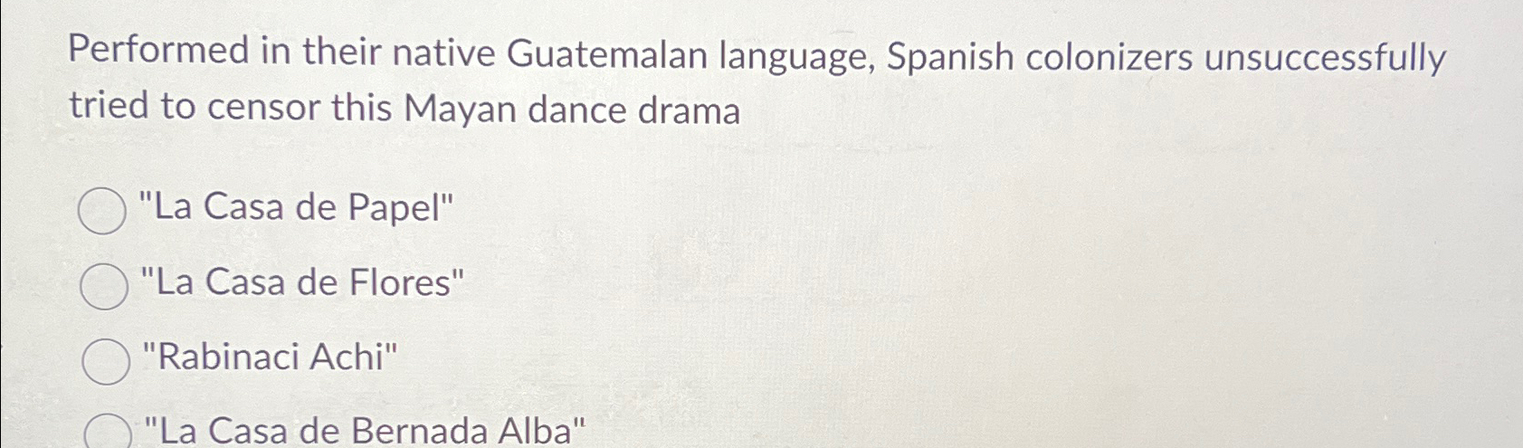 Solved Performed in their native Guatemalan language, | Chegg.com