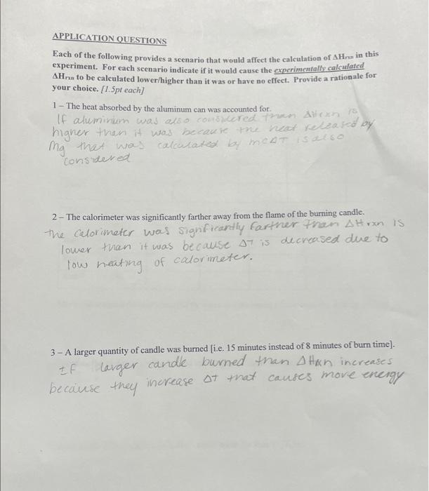 Solved APPLICATION QUESTIONS Each of the following provides | Chegg.com