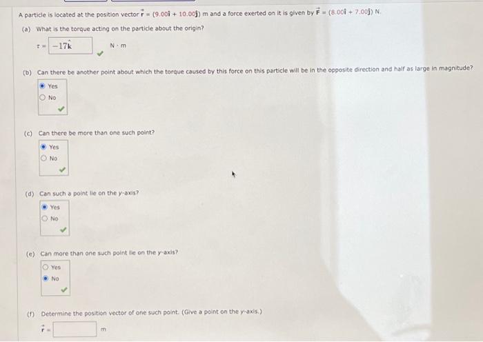 A particle is located at the position vector r= | Chegg.com