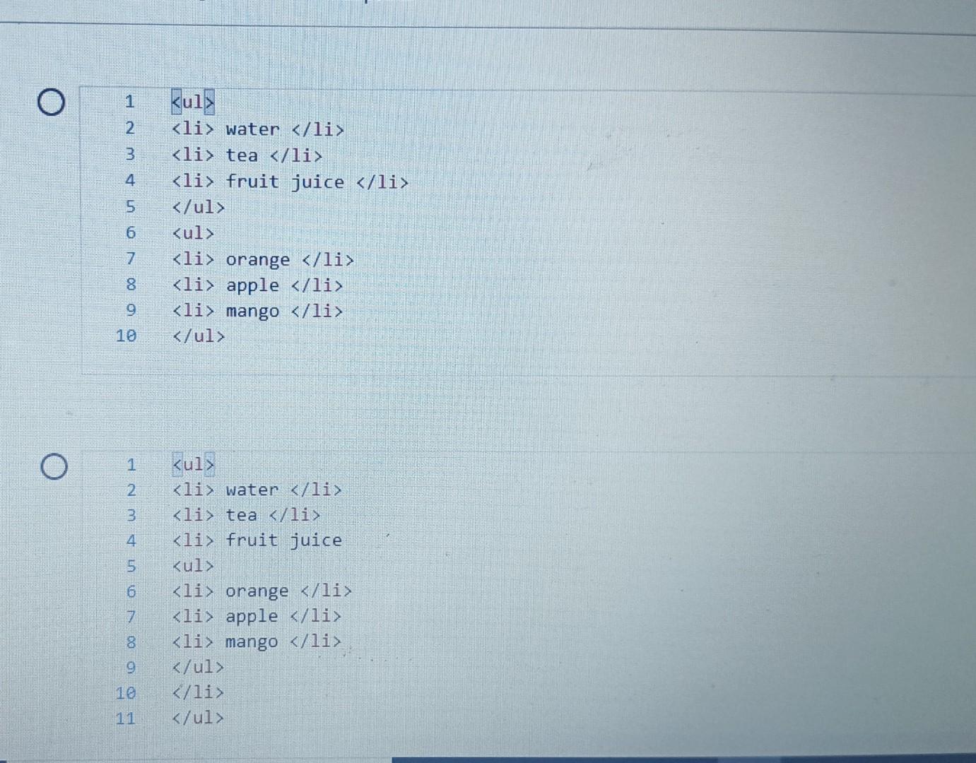 Solved 5. Consider the following list of drinks displayed on | Chegg.com