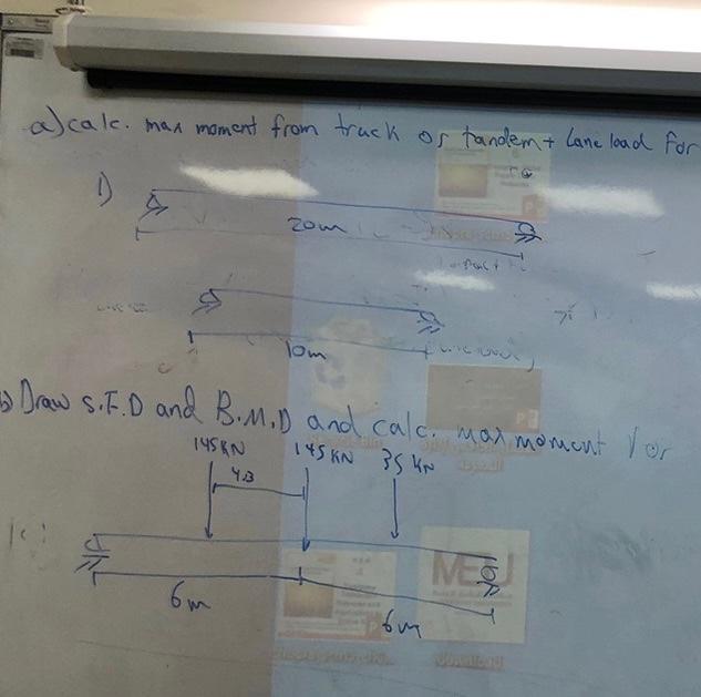 Solved a) Calc. man mament from truck os tandem + lane laad | Chegg.com