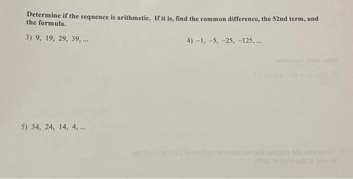 Solved Determine if the sequence is arithmetic. If it is, | Chegg.com