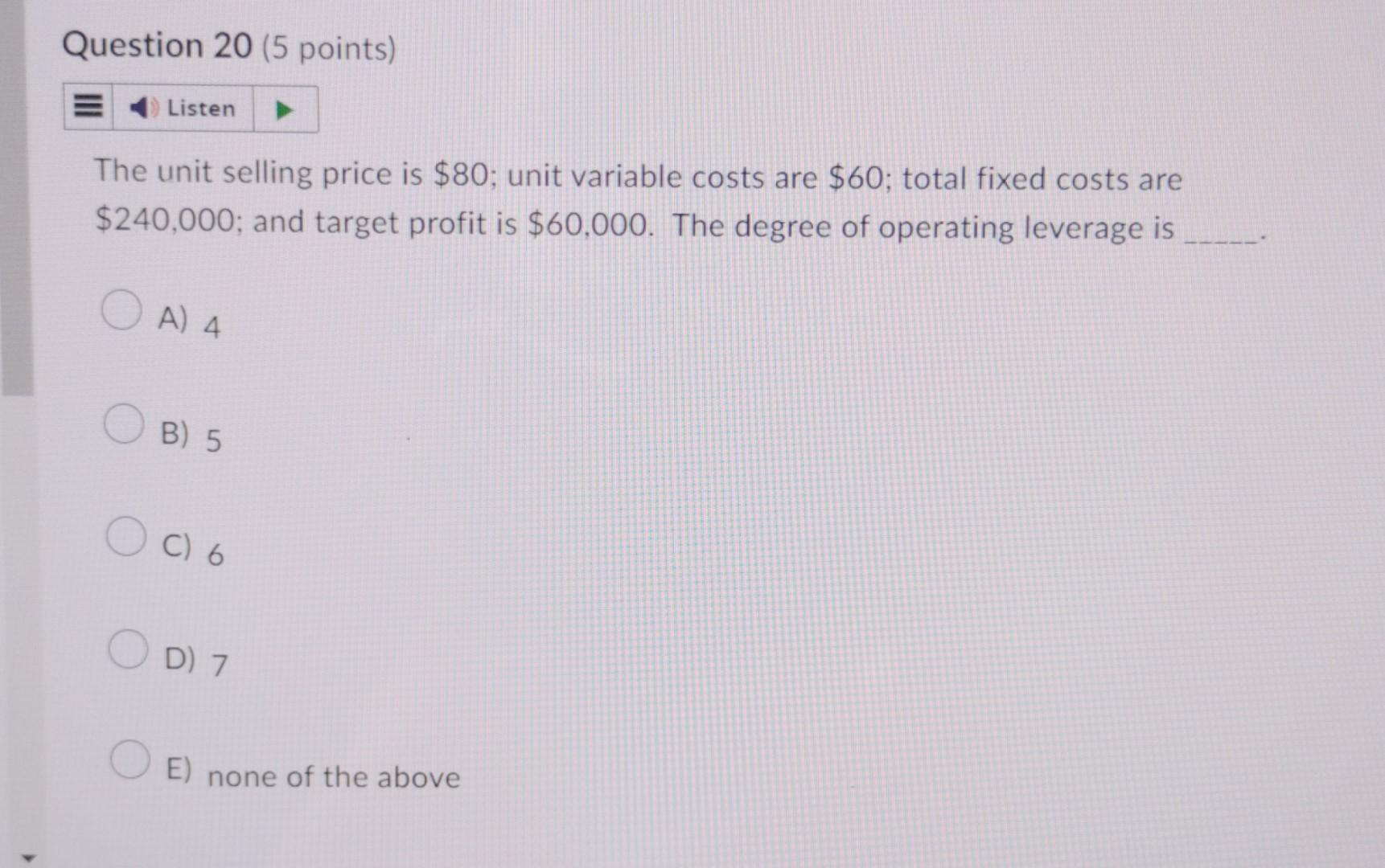 Solved The unit selling price is $80; unit variable costs | Chegg.com