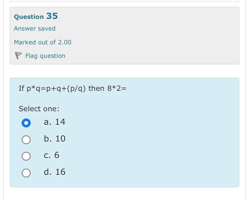 Solved Question 35Answer savedMarked out of 2.00Flag | Chegg.com