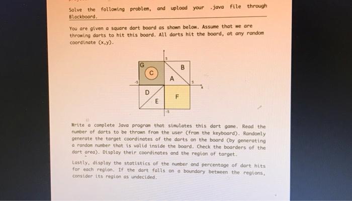 Solved Dart's target coordinate and region matching rules | Chegg.com
