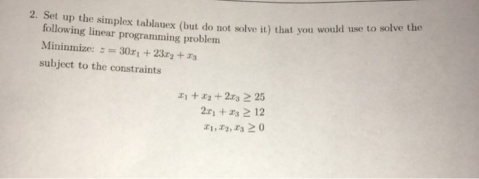 Solved Finite math problems. Linear programming questions. | Chegg.com