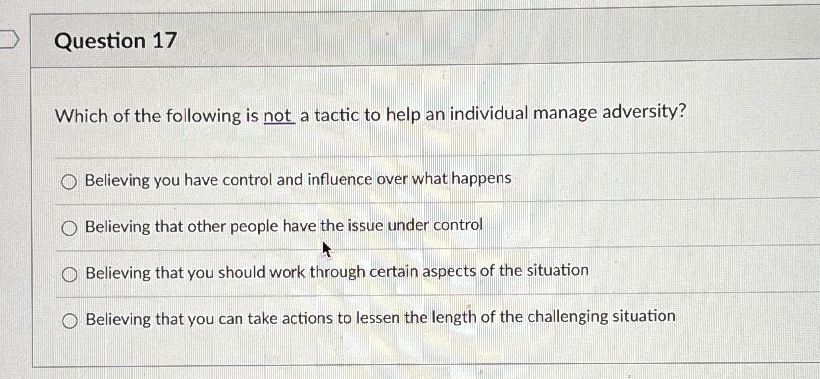 Solved Question 17Which of the following is not a tactic to | Chegg.com
