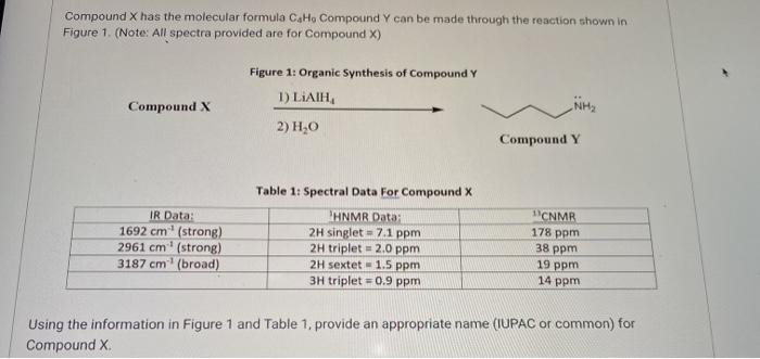 Solved Compound X has the molecular formula CaHo Compound Y | Chegg.com
