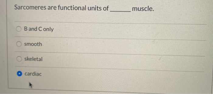 Solved Sarcomeres are functional units of muscle. Band C | Chegg.com