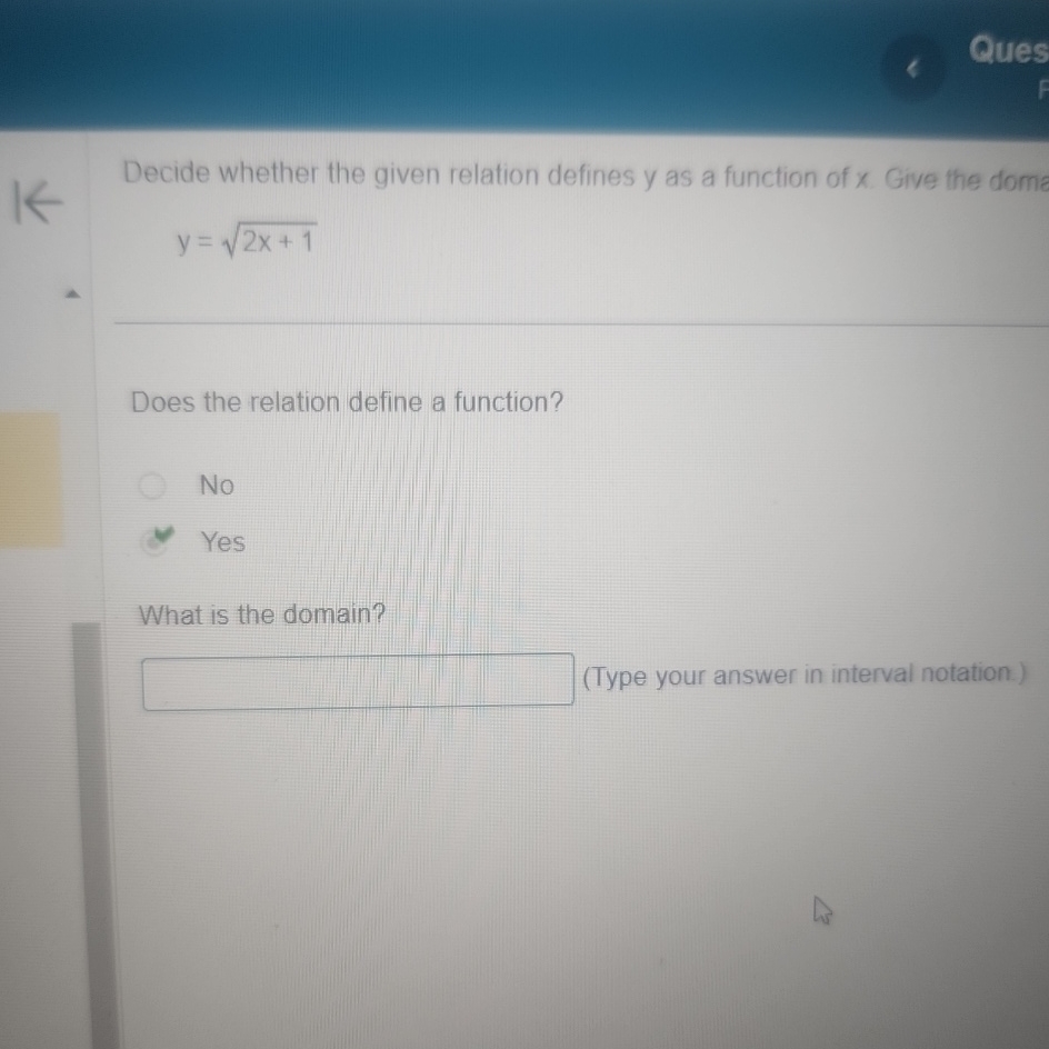 Solved Decide whether the given relation defines y as a | Chegg.com Solved Decide whether the given relation defines y as a | Chegg.com