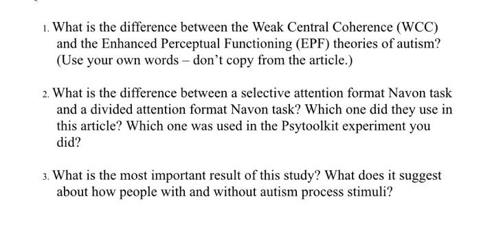 Solved 1. What is the difference between the Weak Central | Chegg.com
