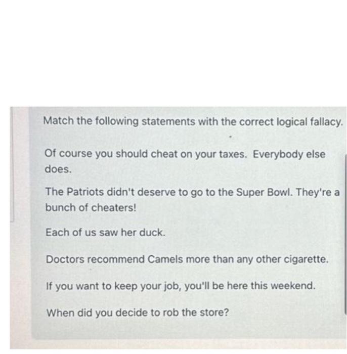 Solved Match the following statements with the correct | Chegg.com