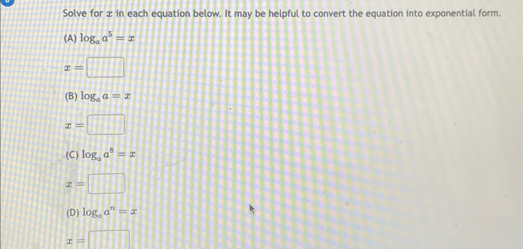 Solved Solve for x ﻿in each equation below. It may be | Chegg.com