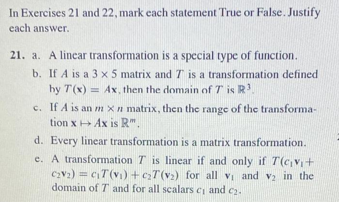 Solved In Exercises 21 and 22, mark each statement True or | Chegg.com