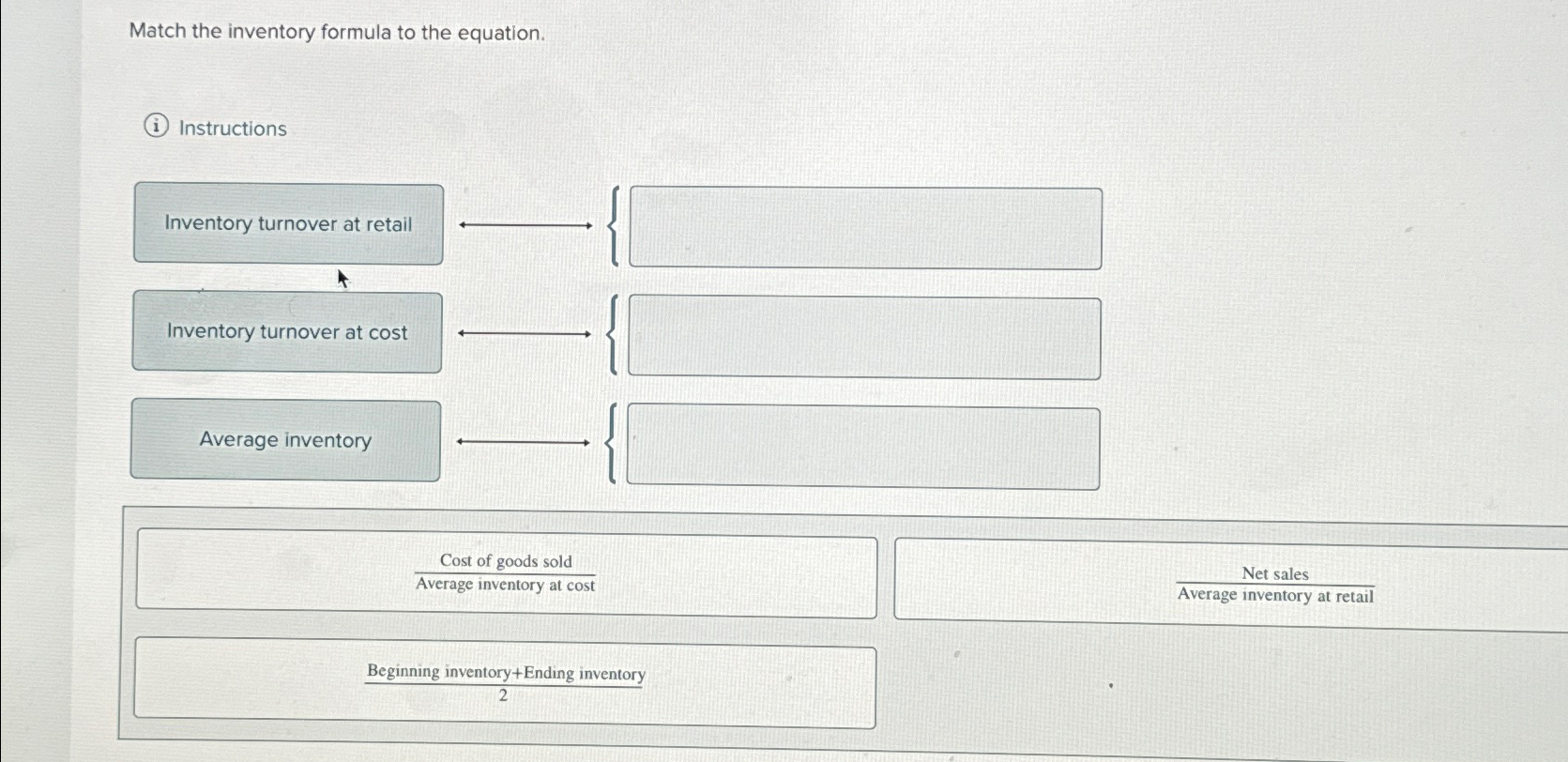 Solved Match the inventory formula to the equation.(i) | Chegg.com