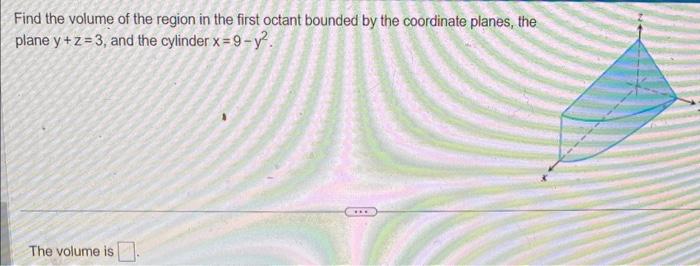 Solved Find the volume of the region in the first octant | Chegg.com