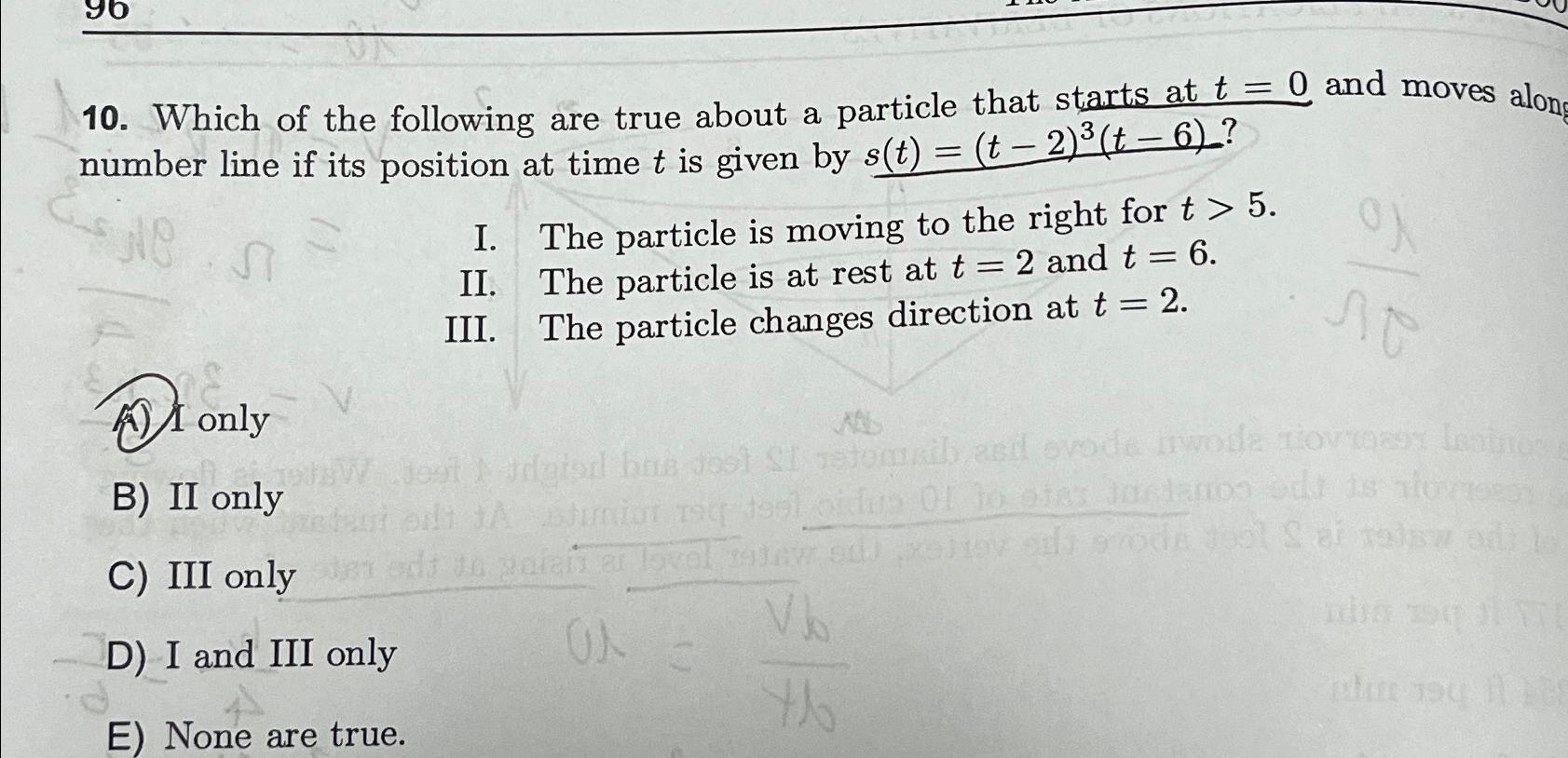 Solved Which of the following are true about a particle that | Chegg.com
