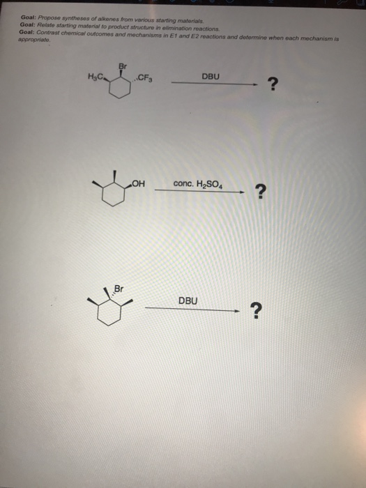 Solved Goal: Propose syntheses of alkenes from various | Chegg.com