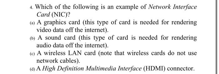 Solved 4. Which of the following is an example of Network | Chegg.com