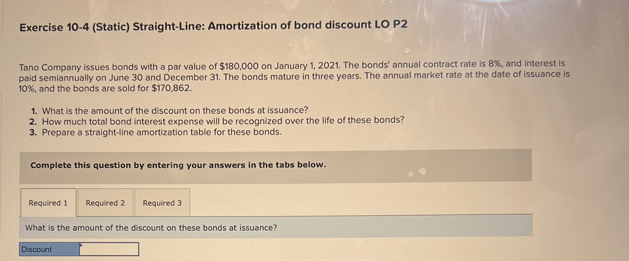 Solved Exercise 10-4 (Static) Straight-Line: Amortization | Chegg.com Solved Exercise 10-4 (Static) Straight-Line: Amortization | Chegg.com