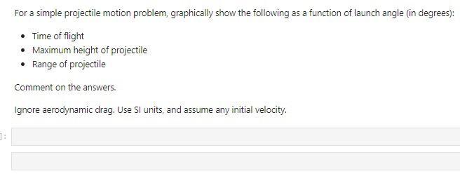 Solved For a simple projectile motion problem, graphically | Chegg.com