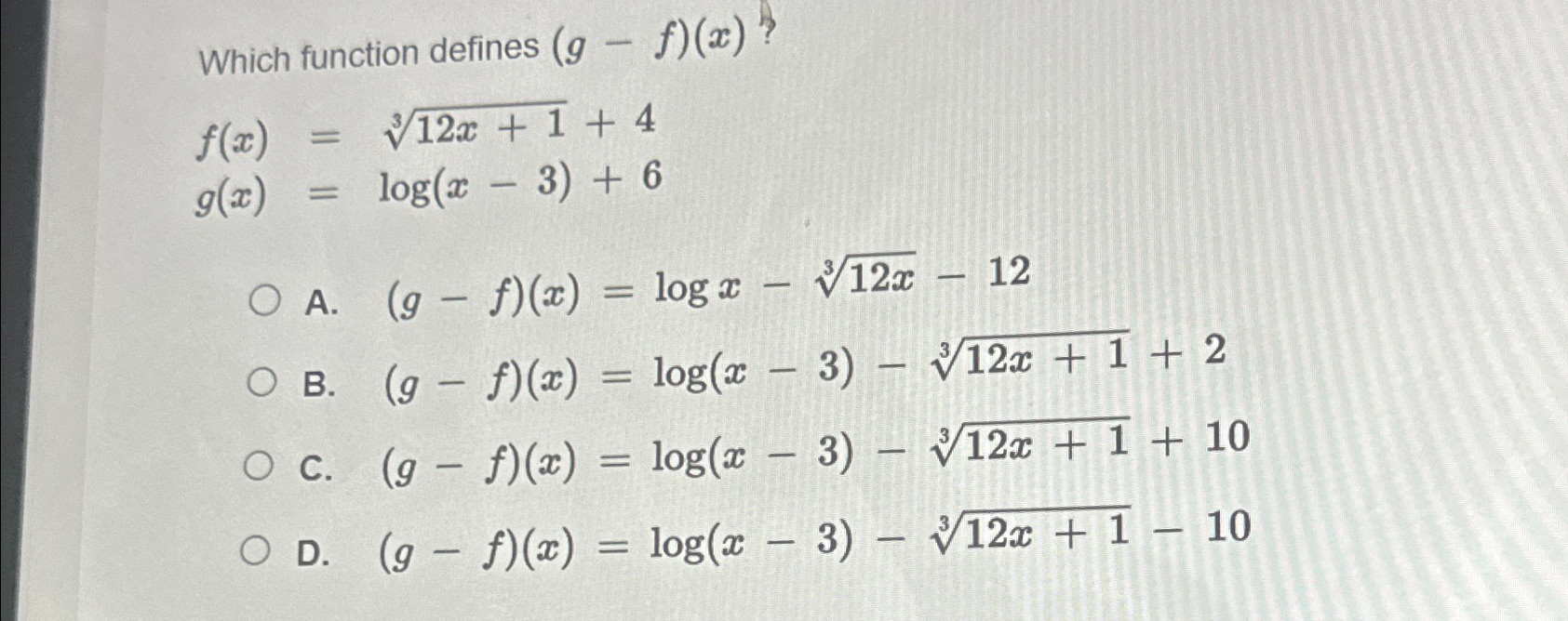 Solved Which function defines | Chegg.com