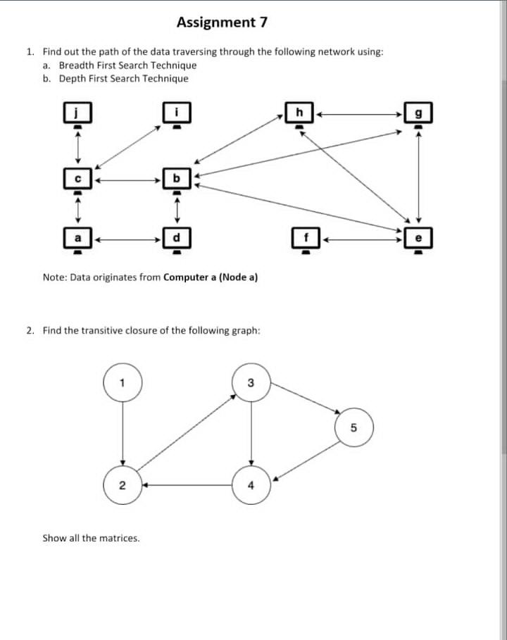 Solved 1. Find out the path of the data traversing through | Chegg.com
