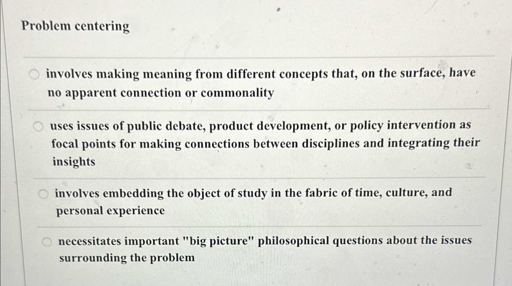 Solved Problem centeringinvolves making meaning from | Chegg.com