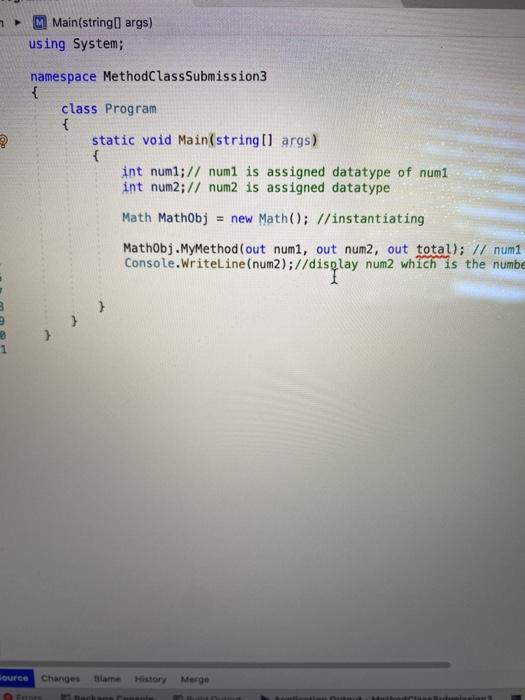 Solved C# how do you call the method in the class passing in | Chegg.com