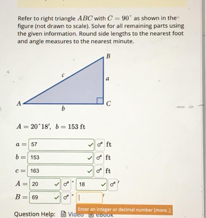 Solved Refer to right triangle ABC with C = 90° as shown in | Chegg.com