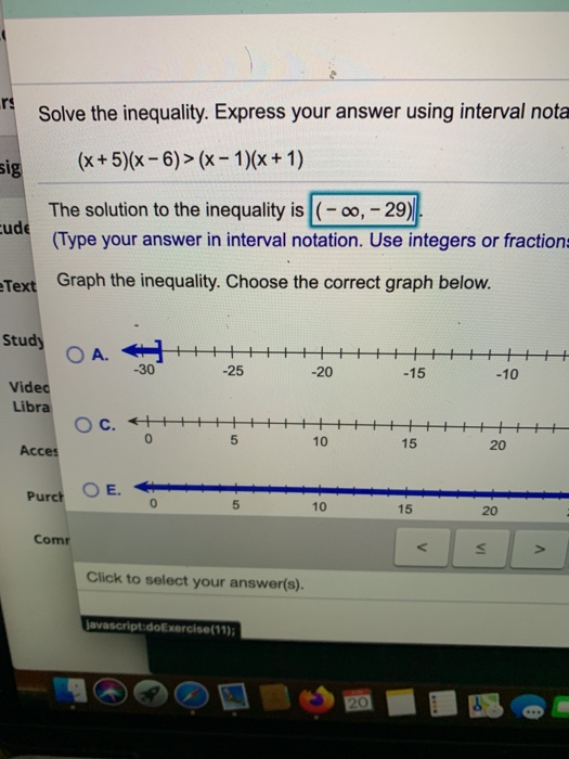Solved .rs Solve the inequality. Express your answer using | Chegg.com