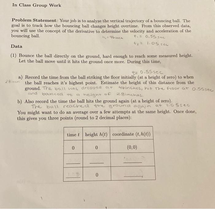 Solved In Class Group Work Problem Statement: Your job is to | Chegg.com