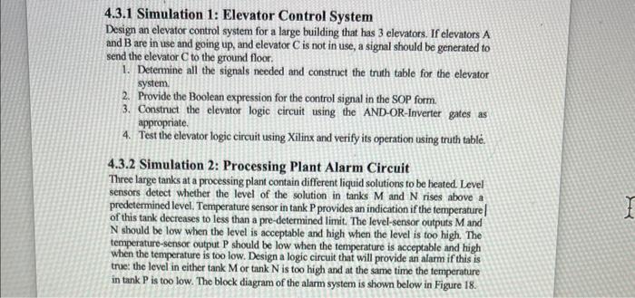 4.3.1 Simulation 1: Elevator Control System Design an | Chegg.com