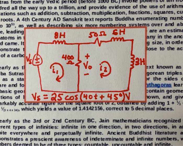 Solved a) find mesh current in i1 & i2b) find voltage voc) | Chegg.com