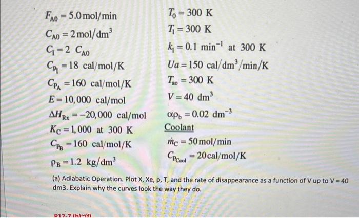 Solved P11-7B The gas-phase reversible reaction A→B is | Chegg.com